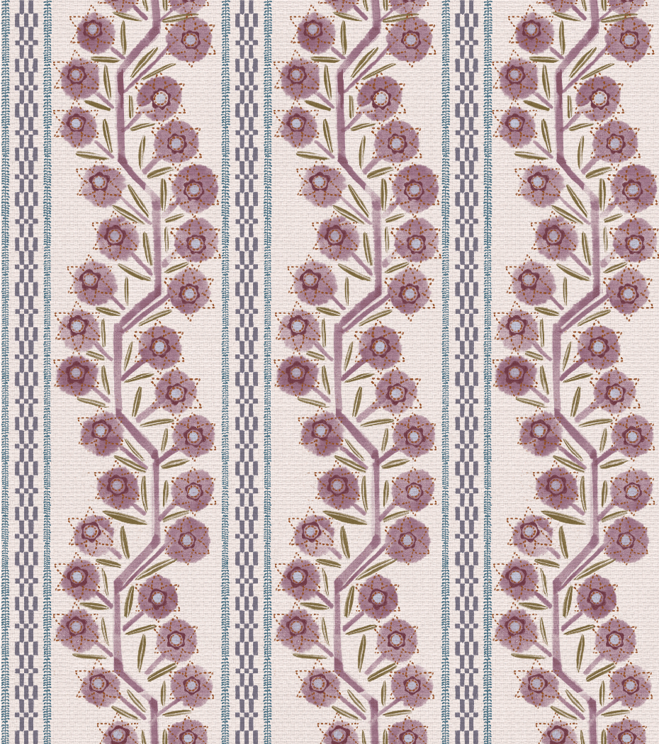 'Climbing Vine, Merlot' Wallpaper – Teil Art