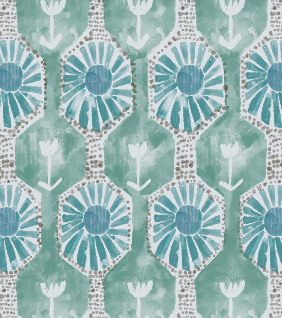 'Tulip Ray, Seafoam' Wallpaper – Teil Art